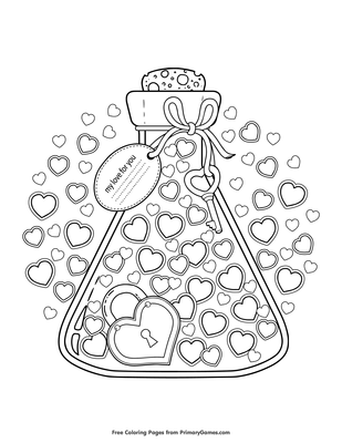 My Love For You Coloring Page • FREE Printable PDF from PrimaryGames