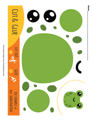 Frog Cut And Glue Activity Page • FREE Printable PDF from PrimaryGames