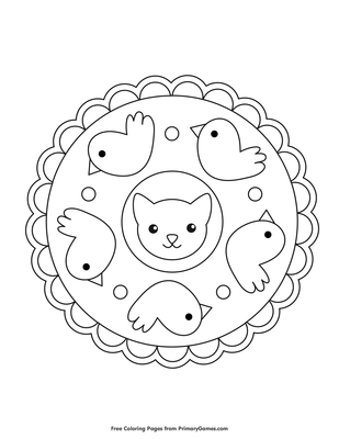 free printable cat mandala coloring pages