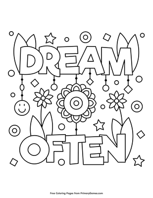 dream coloring page printable