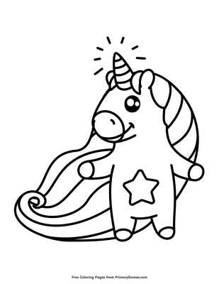 unicorn coloring pages with stars