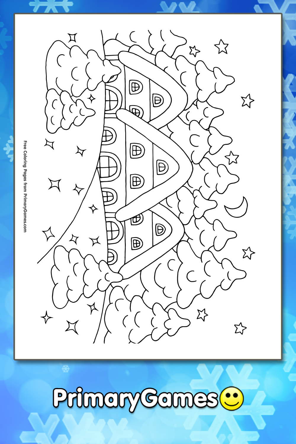Free Winter Coloring Pages Snowy Houses Coloring Pages
